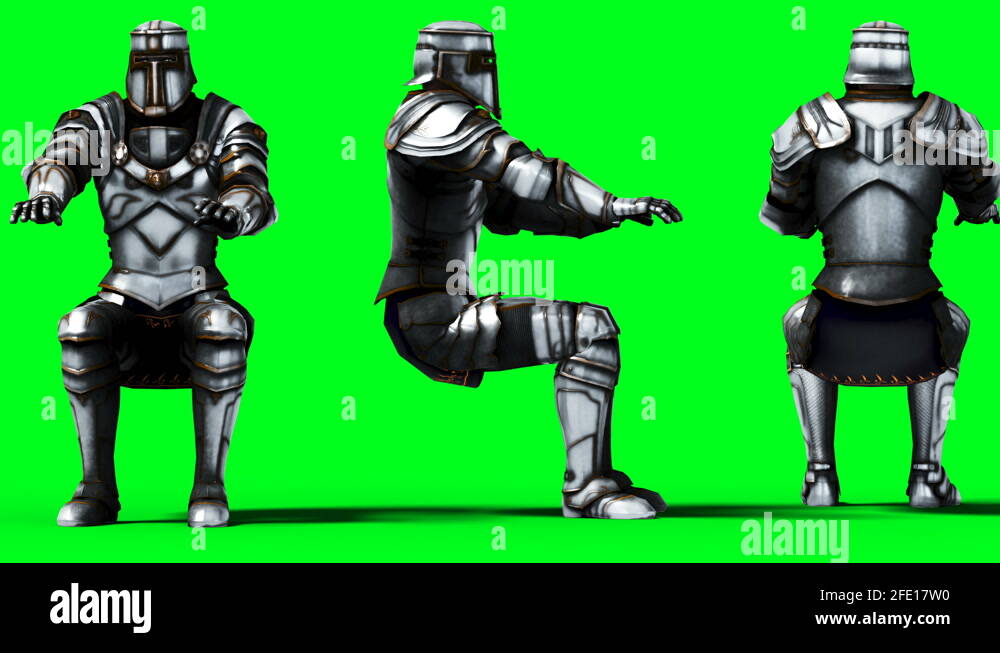 Knight animation. Phisical motion blur. Realistic green screen 4k ...