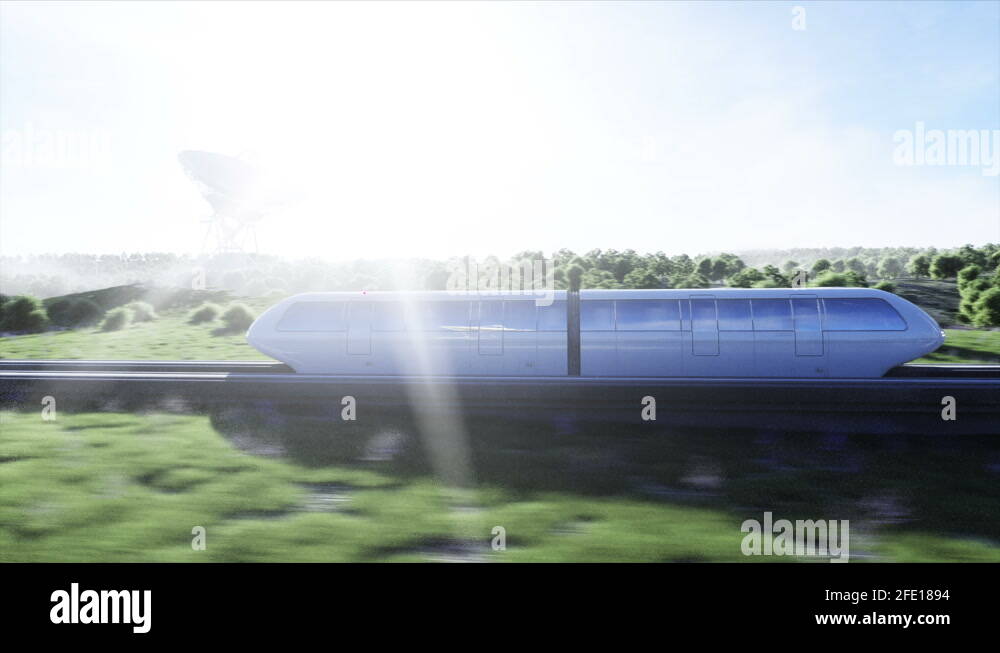 futuristic sci fi monorail train. Concept of future. Futuristic city ...