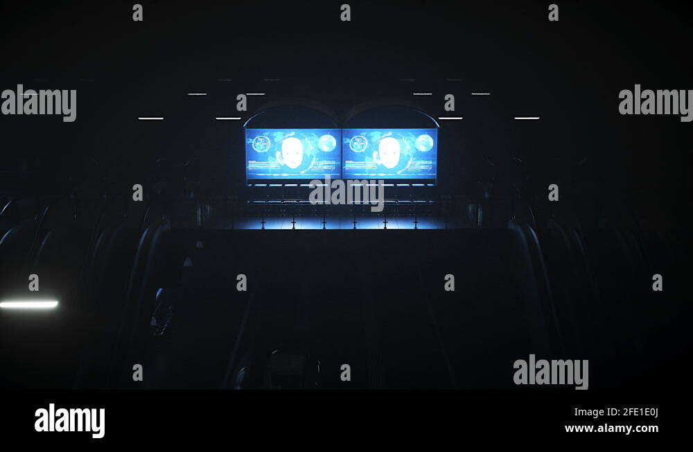 Sci Fi railway futuristic station. Future concept. Night view ...