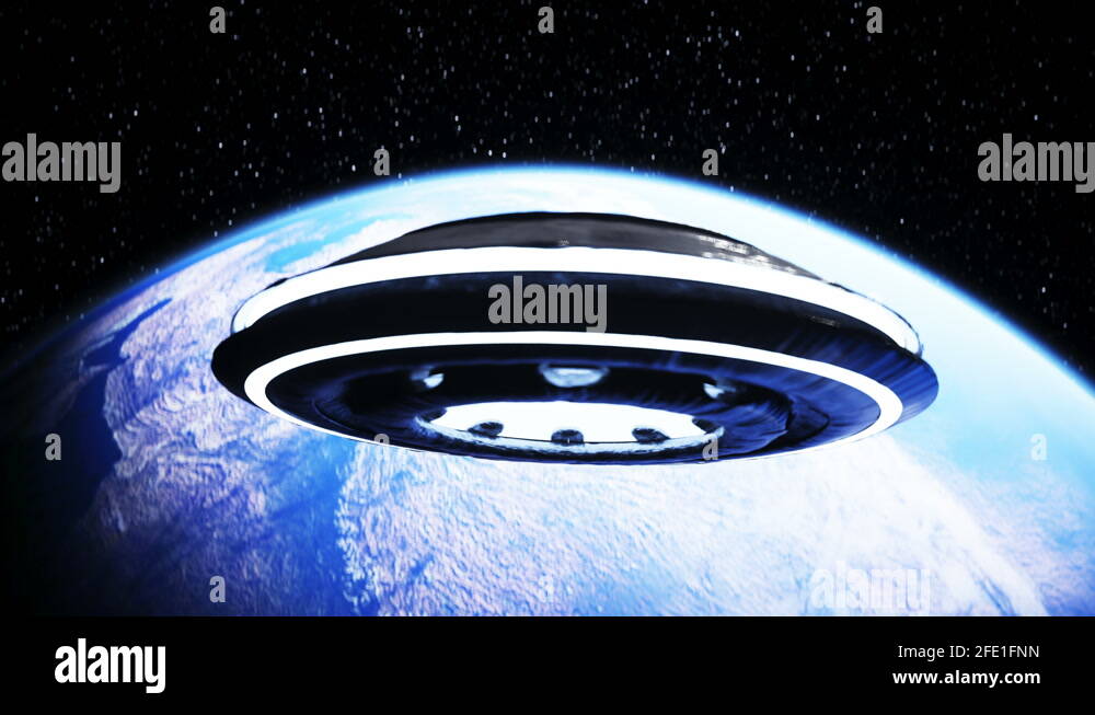 UFO in outer space. Realistic 4k animation Stock Video Footage - Alamy