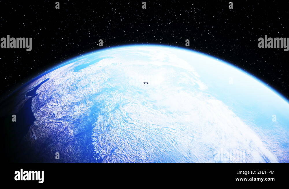 UFO in outer space. Realistic 4k animation Stock Video Footage - Alamy