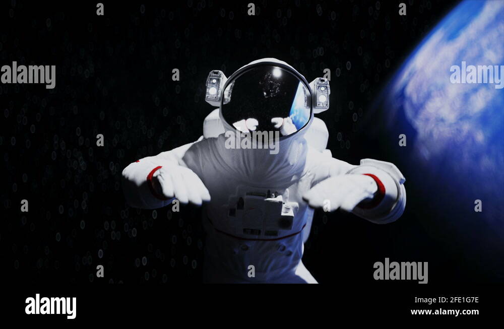 Astronaut levitation in space. Realistic 4k animation Stock Video ...