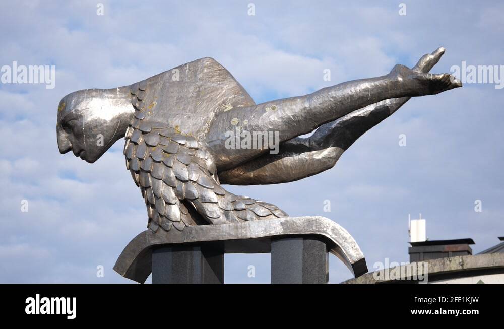 Mermaid statue in the city of vigo Stock Video Footage - Alamy