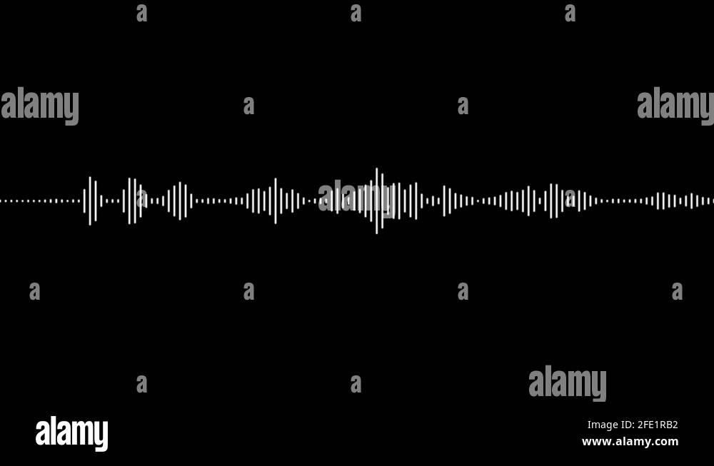 Simple white speech audio visualizer on a black background, isolated ...
