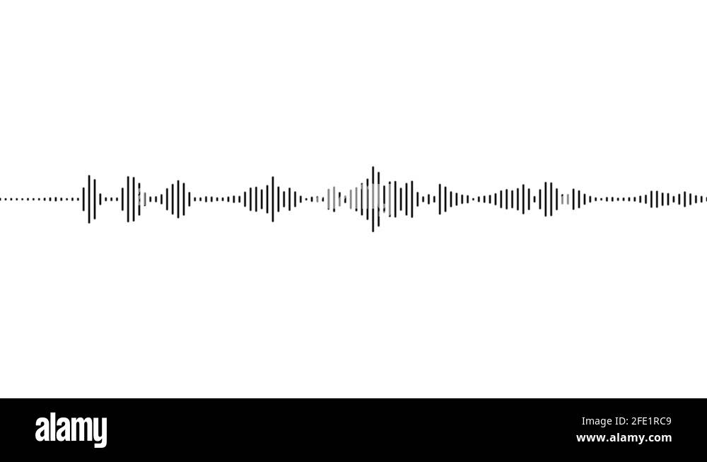 A black audio speech waveform animation isolated on a white background ...