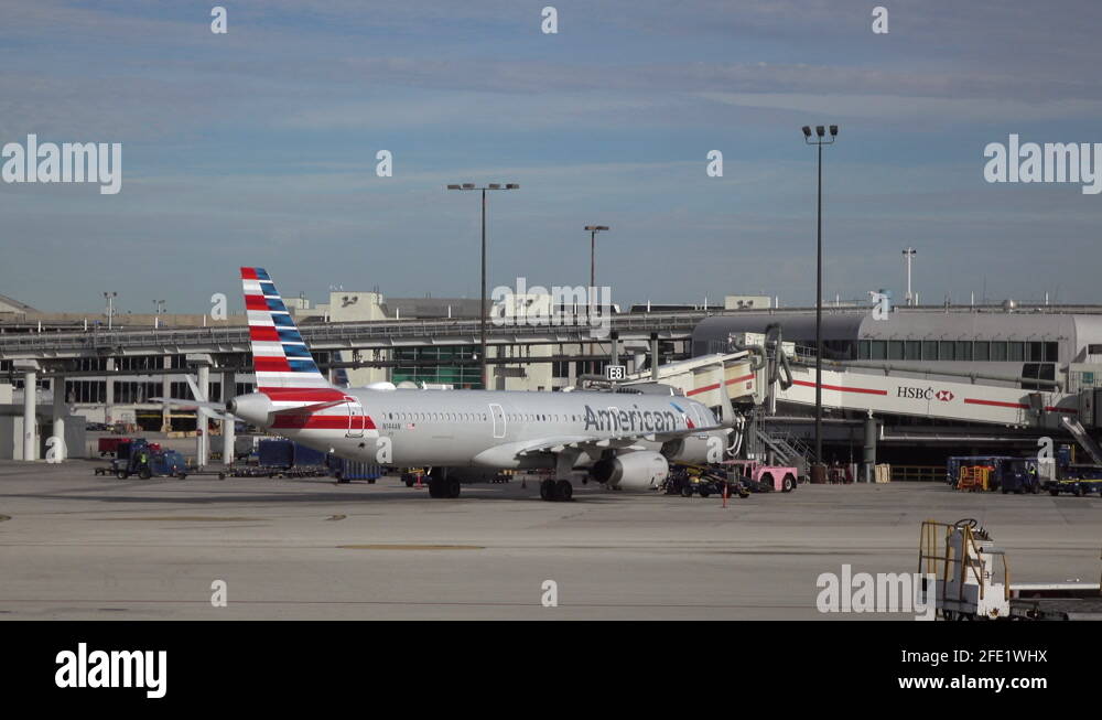 Miami International Airport Skytrain American Airlines Stock Video ...