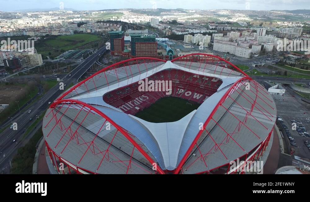 Aerial view of Estadio da Luz, Benfica Stadium in Lisbon, Portugal ...