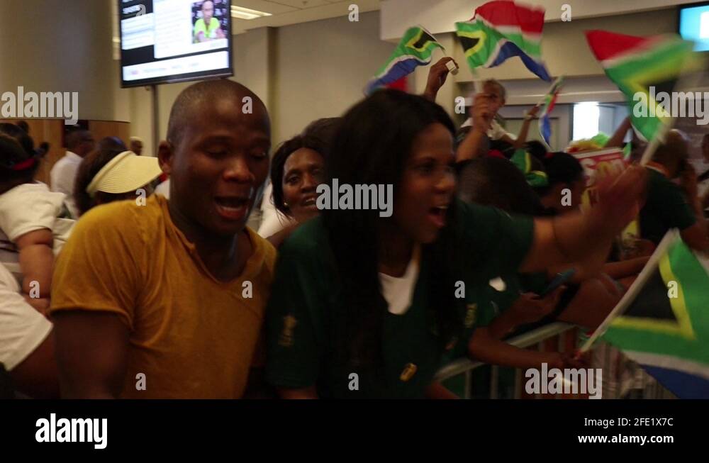 Springboks welcomed by fans in Cape Town Stock Video Footage - Alamy
