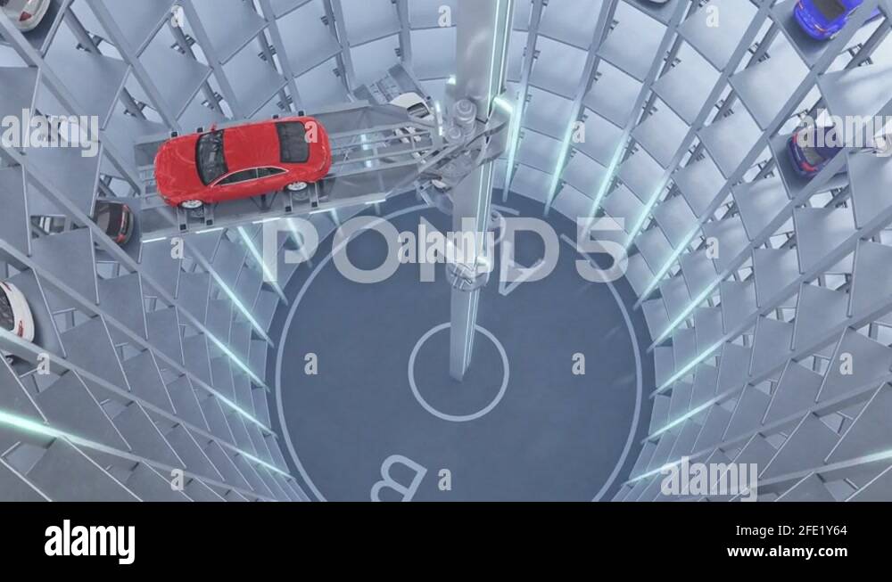 Automated car parking system. High quality 4K animation Stock Video ...