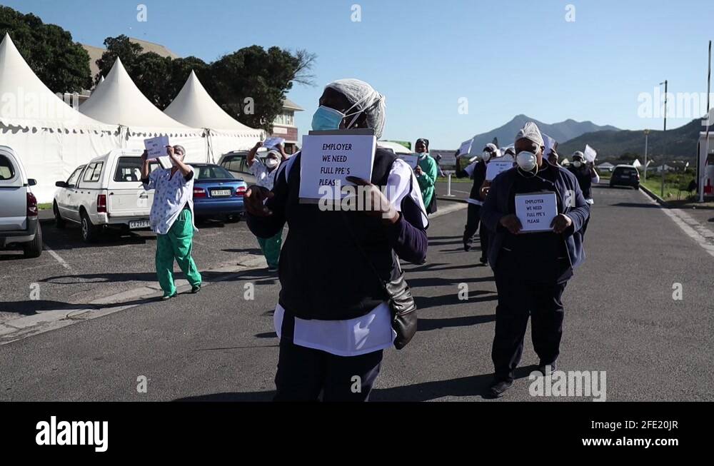 False Bay Hospital staff protest lack of PPE and staff shortages Stock ...