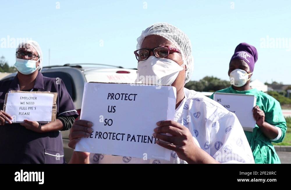 False Bay Hospital staff protest lack of PPE and staff shortages Stock ...