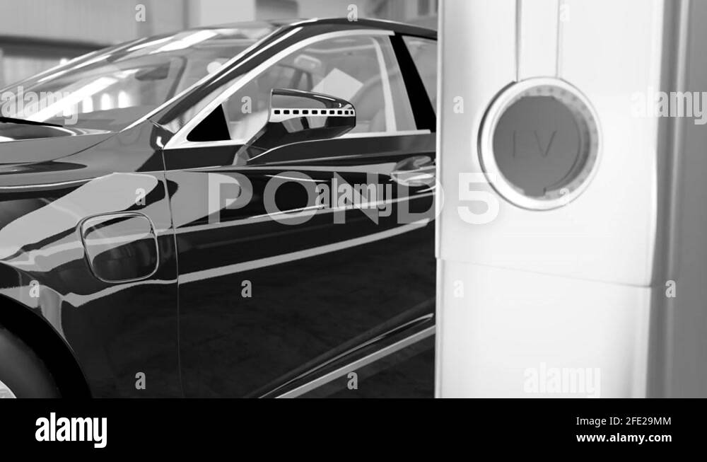 Electric car charging. 4k 3d animation Stock Video Footage - Alamy