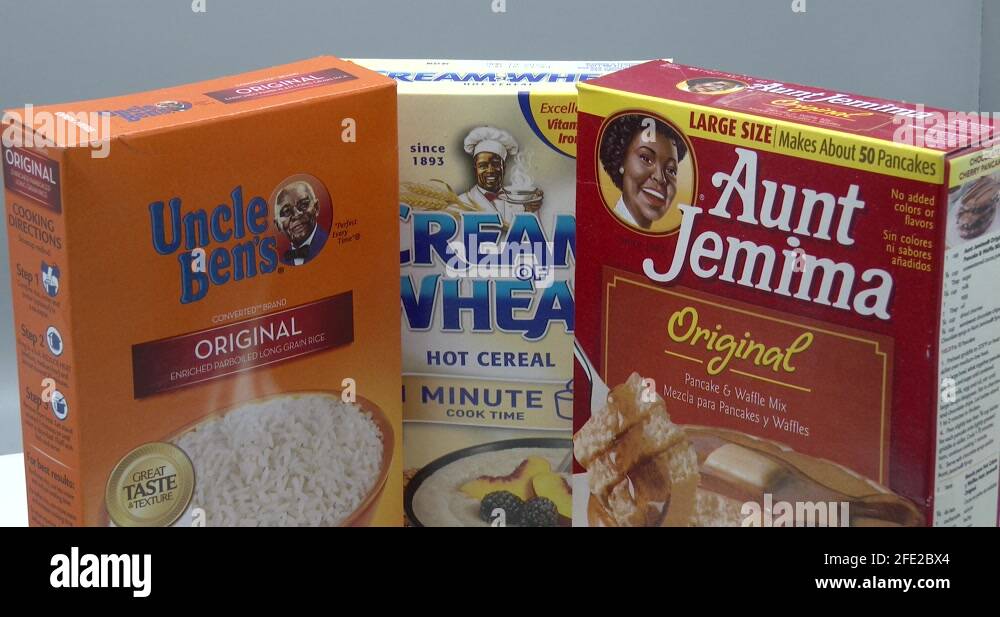Static Shot Uncle Bens Cream Of Wheat Aunt Jemima Stock Video