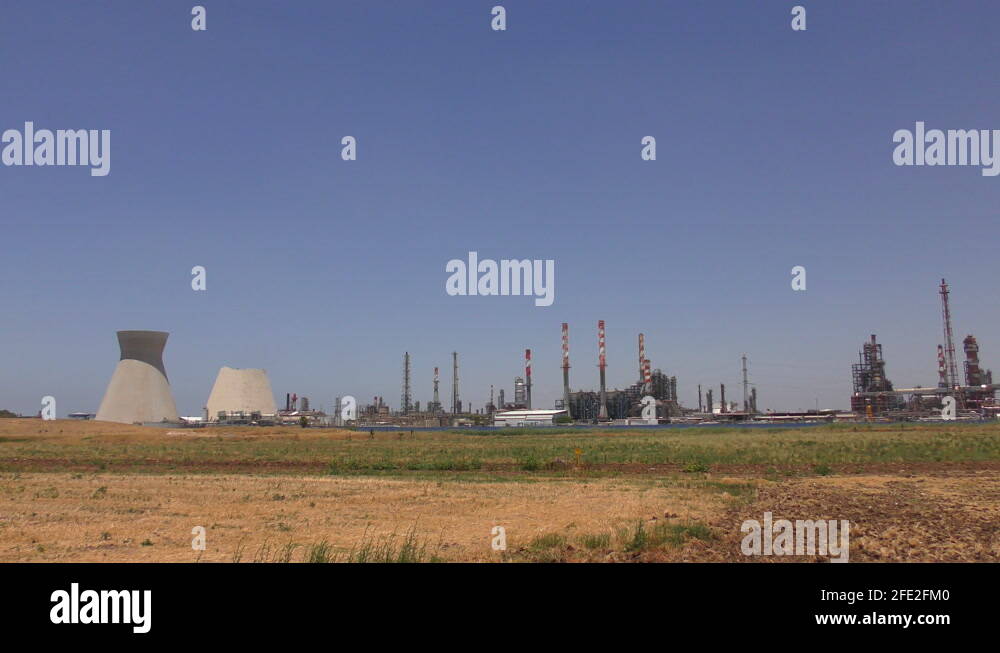 Water cooling tower of Bazan oil refinery collapsed, Haifa bay, Israel ...