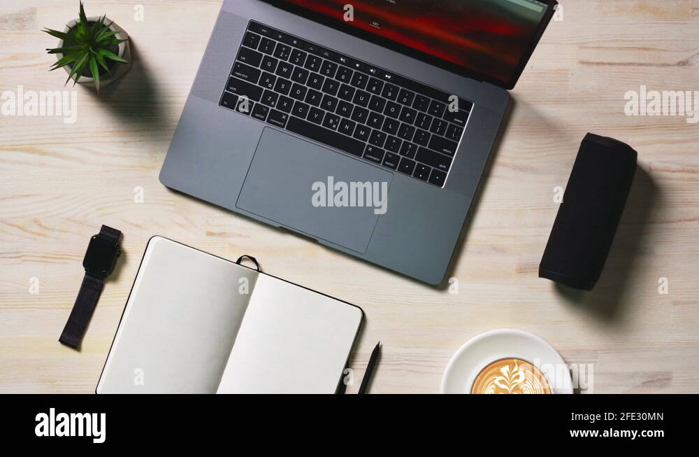 Computer table top view no people Stock Videos & Footage - HD and 4K ...