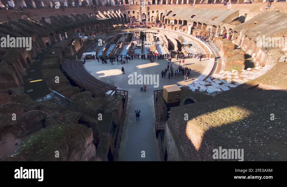 People At The Ancient Colosseum, Coliseum Or Flavian Amphitheatre On A ...
