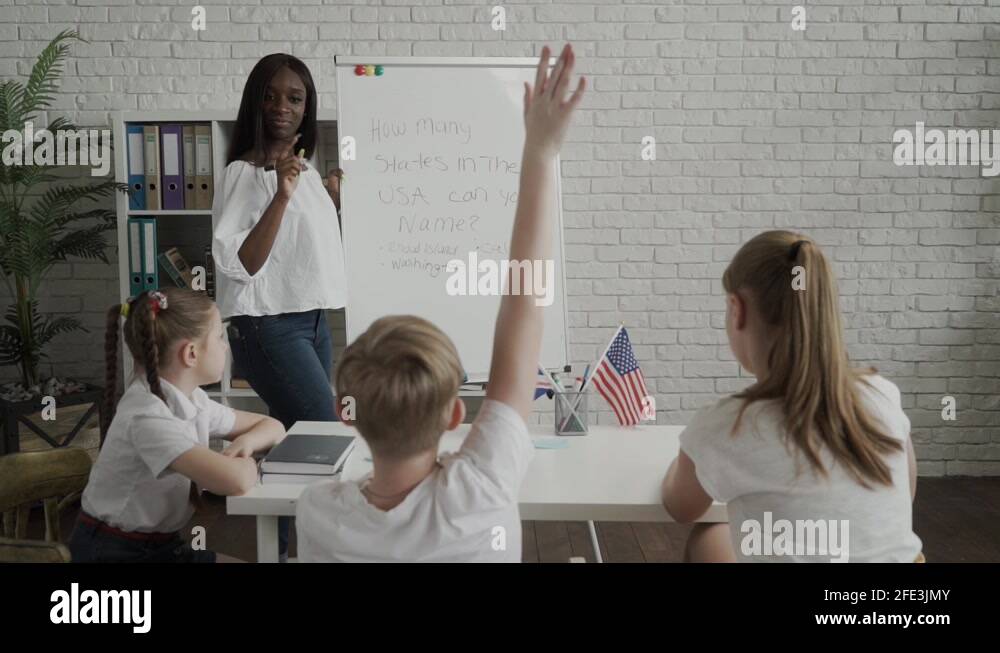 Classroom hands raised teacher Stock Videos & Footage - HD and 4K Video ...
