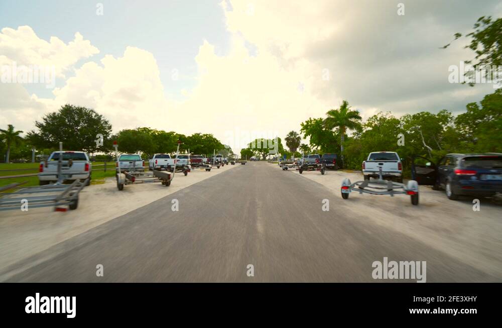 Matlacha Community Park boat trailer parking lot Stock Video Footage ...