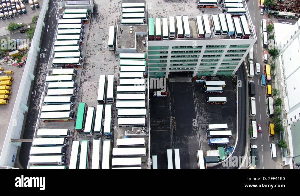 Hong Kong multilevel double decker Citybus depot and terminal in ...