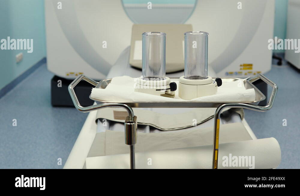 Tilt up shot of Mri Scanning Machine Located In A Medical Facility ...