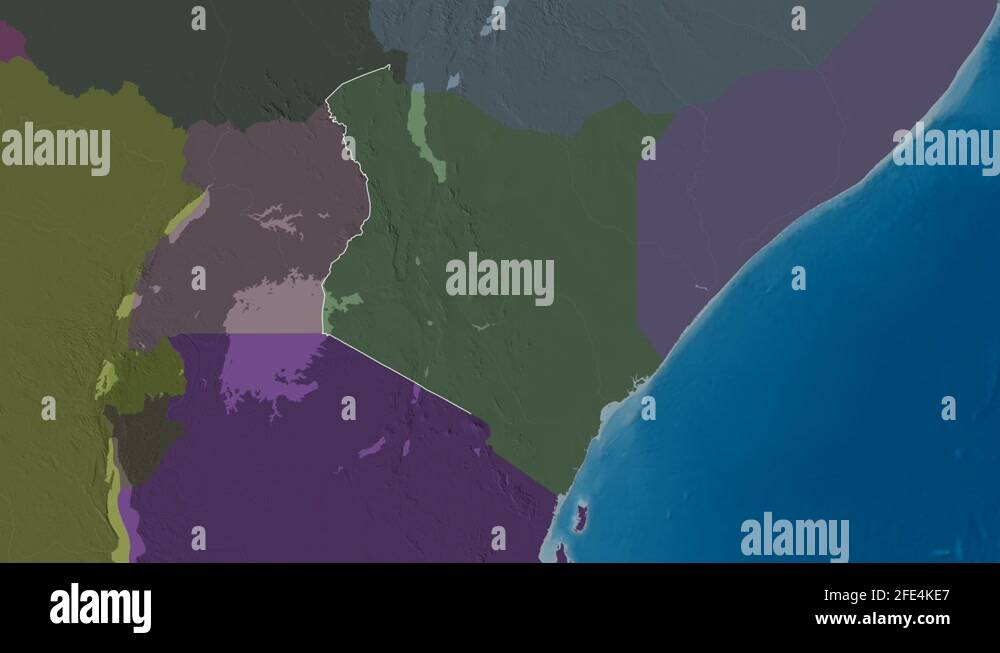 Embu location. Kenya. Administrative map - 1280x720px Stock Video ...