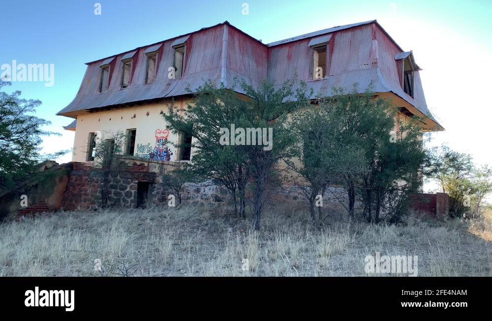 Summer day video of vintage abandoned mansion in Namibia Stock Video ...