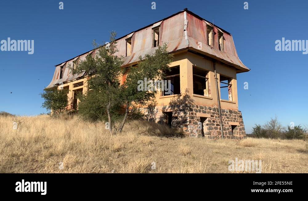 Summer day video of vintage abandoned mansion in Namibia Stock Video ...