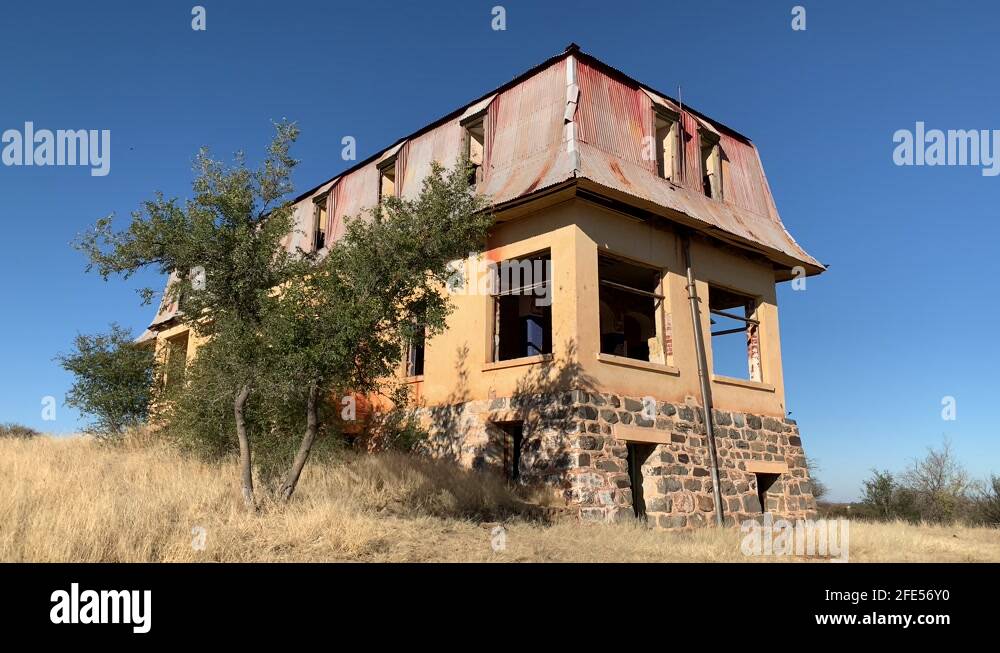 Summer day video of vintage abandoned mansion in Namibia Stock Video ...