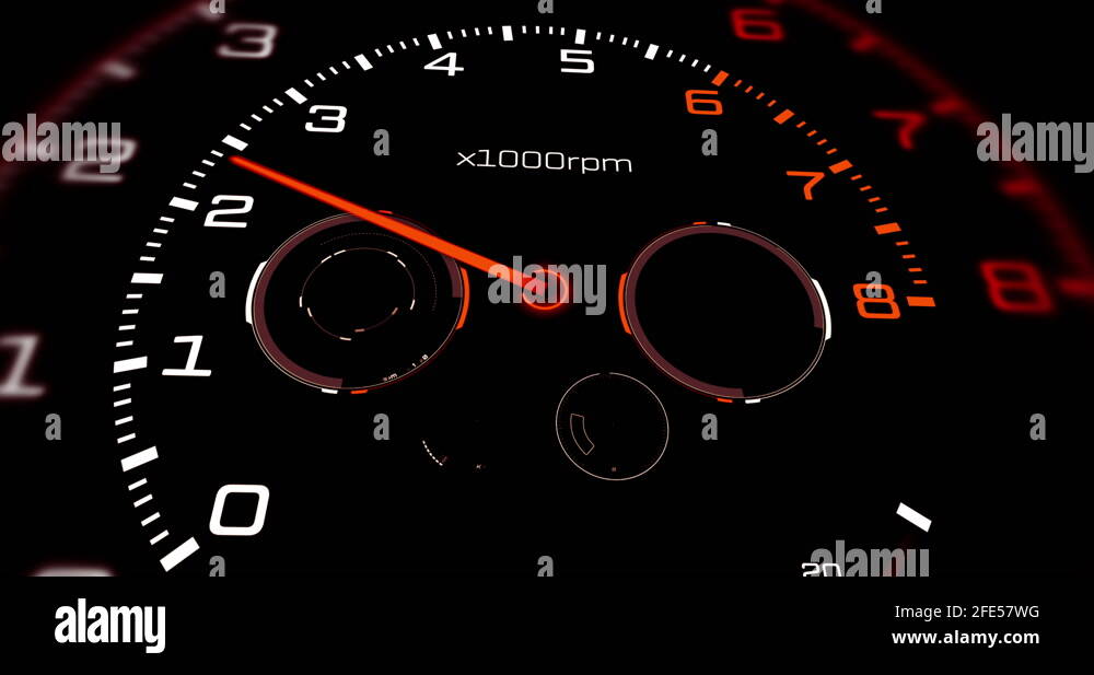 Super Car Dashboard Animation With Zooming To Powerful V8 Engine Stock ...