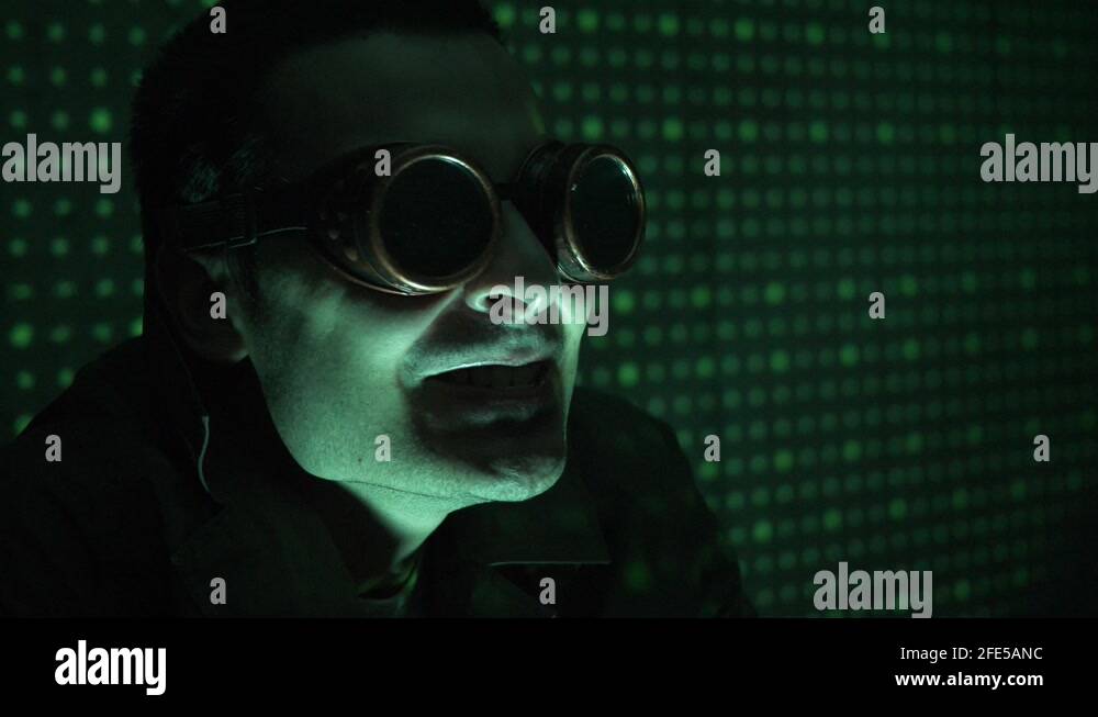 Scary Villain Character With Weird Glasses In the Darkness of the ...