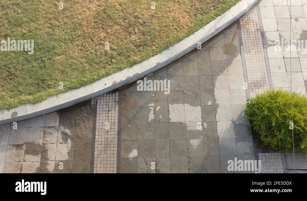 Ahmedabad riverfront park upscale aerial view , shot in India in july ...