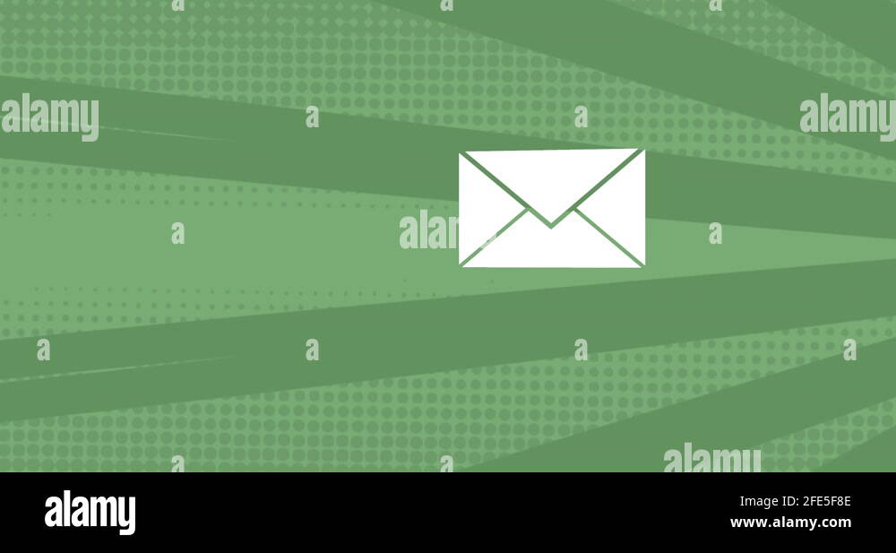 Animation of envelope email icon with social media icons on rotating in ...