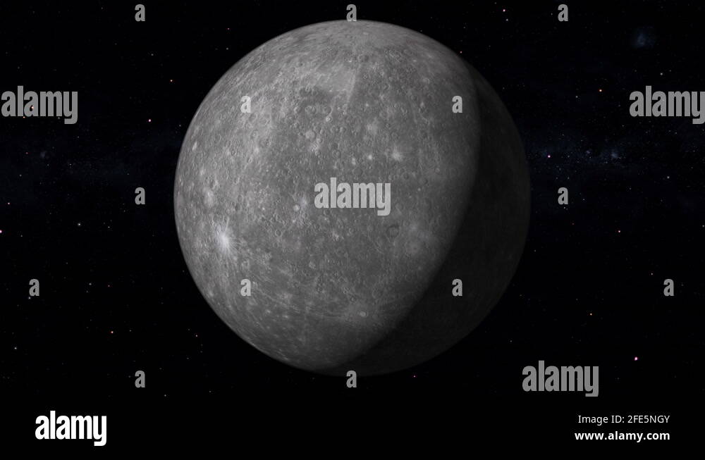 3D Loop Animation: Full 360 degree rotation of planet Mercury above ...