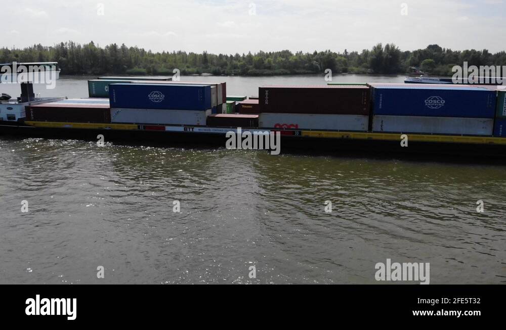 Barge loaded containers river Stock Videos & Footage - HD and 4K Video ...