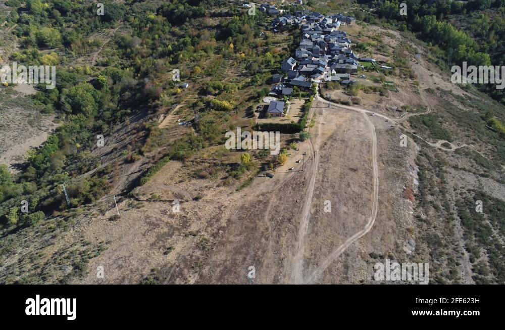El Bierzo, Leon. Village of Espinoso de Compludo.Spain. Aerial Drone ...