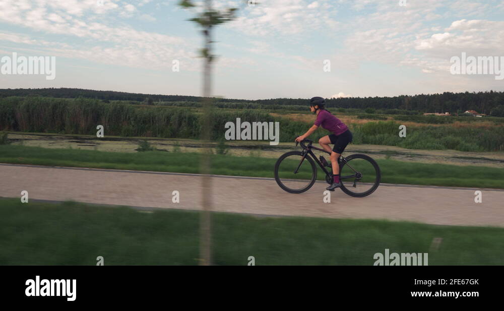 Fitness exercise cycling woman female fitness road Stock Videos ...