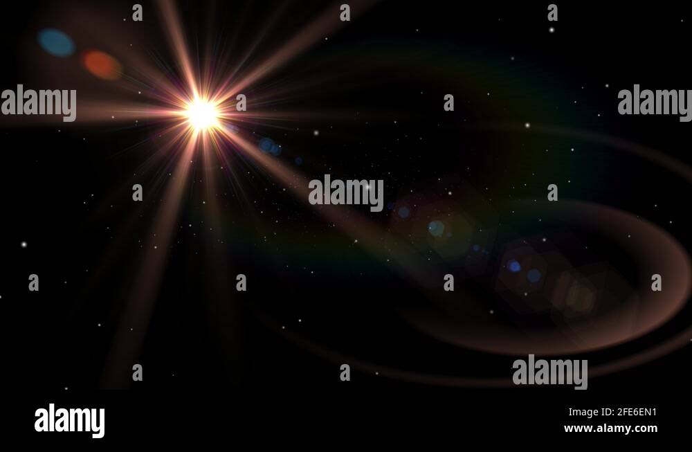 Horizontal Moving Optical Lens Flare Effect on space Stock Video ...