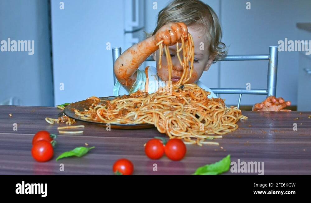 Boy eating spaghetti fun Stock Videos & Footage - HD and 4K Video Clips ...