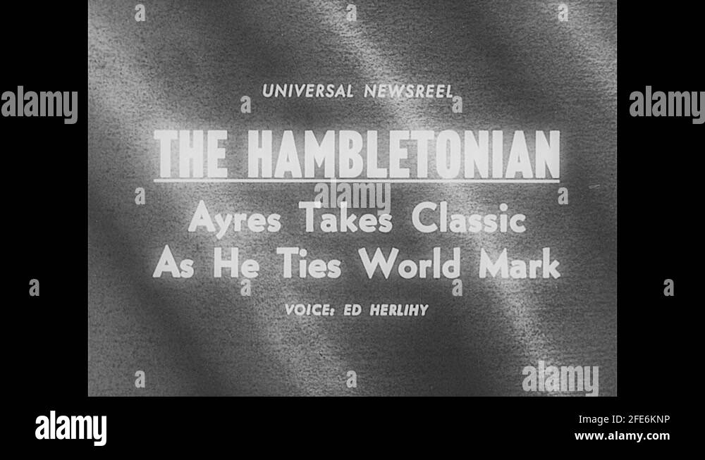 1960s: Title card. Illinois state fairgrounds. Horse races on racetrack ...