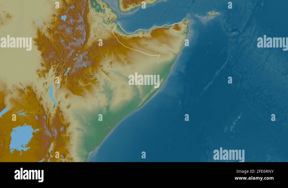 Jubbada Dhexe location. Somalia. Relief map - 1920x1080px Stock Video ...