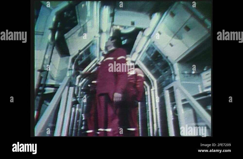 1990s: astronauts working inside the space shuttle, experiments with ...