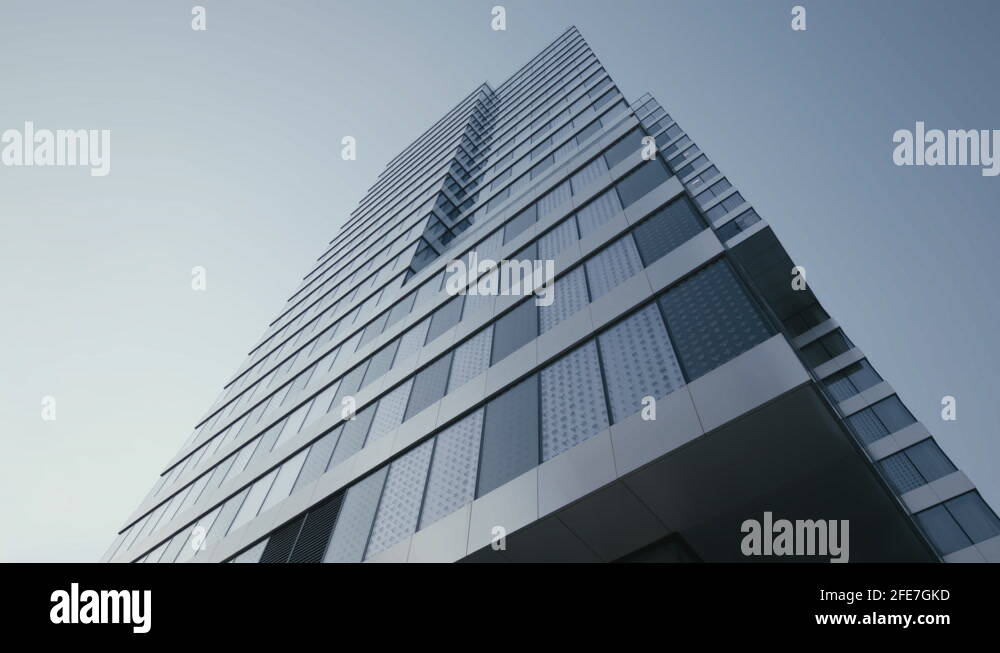 Big skyscraper corporation office building under blue sky 4K Stock ...