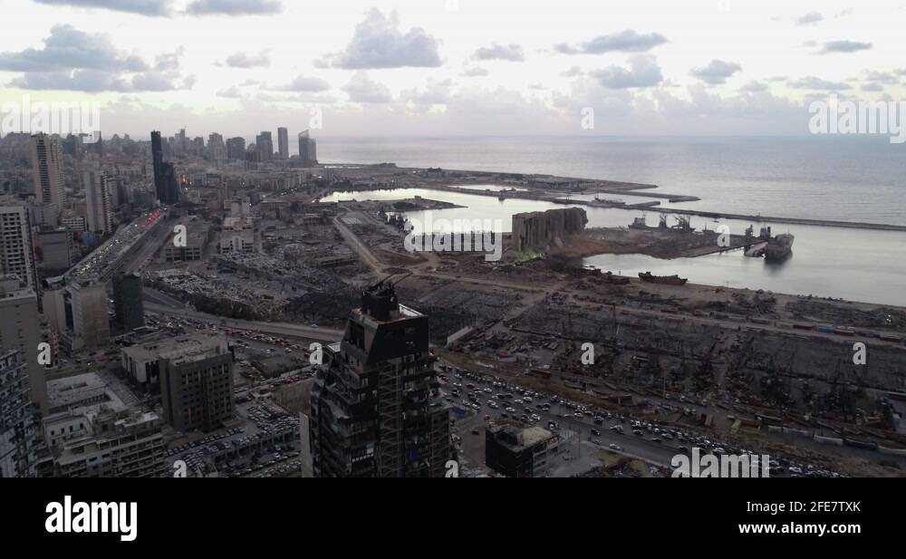 2020 Beirut port explosion: aerial aftermath historic view of ...