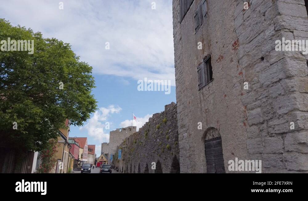 Visby Medieval City A UNESCO World Heritage Site. Sweden Stock Video ...