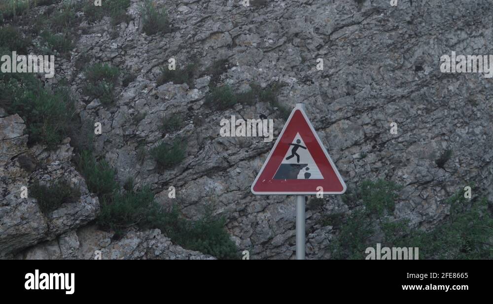 Warning sign high cliff Stock Videos & Footage - HD and 4K Video Clips ...