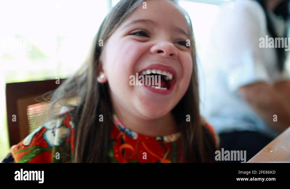 Little girl real life girl child smiling and laughing Stock Video ...