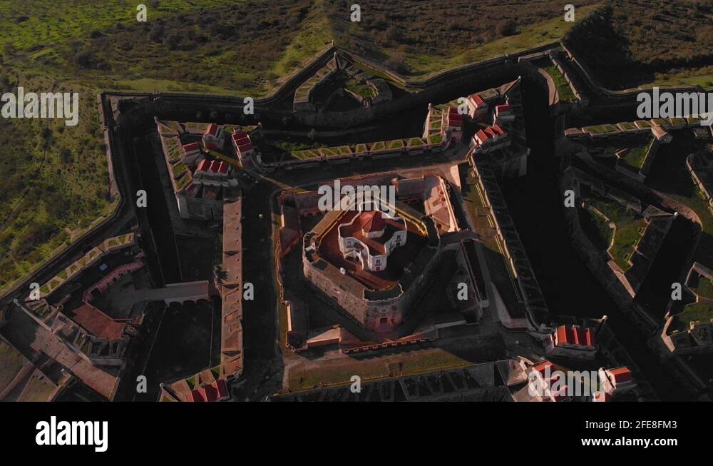 Tilting over the center structure of the Fort of Nossa Senhora da Graca ...