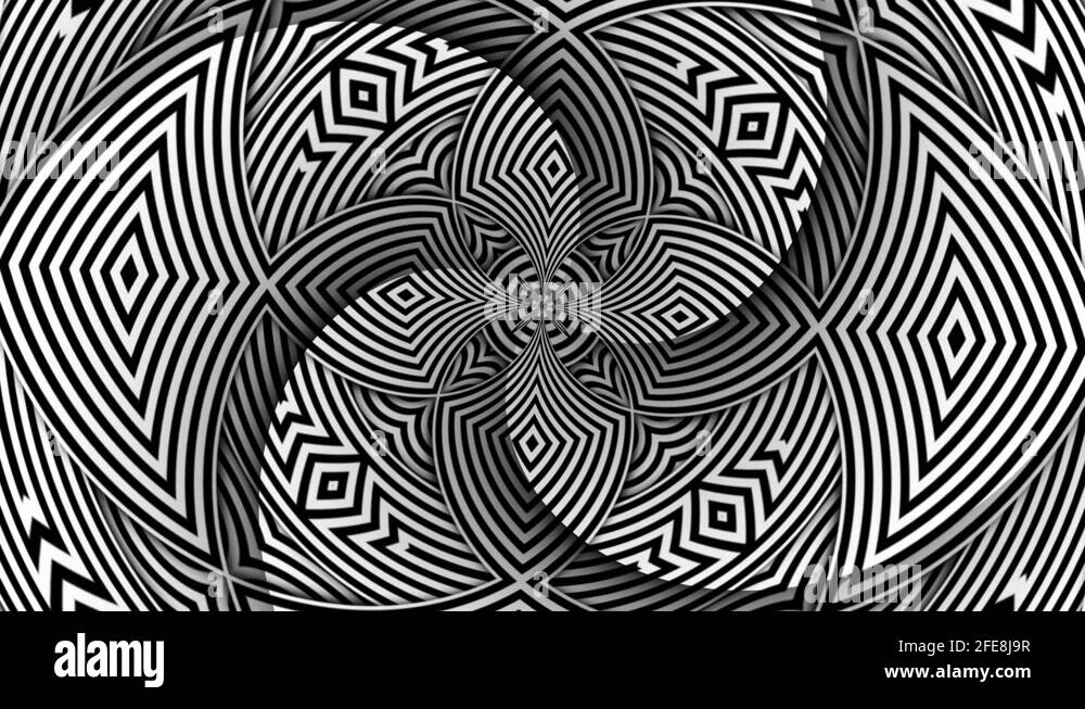 Hypnotic Relaxing Therapeutic Rhythmic Black And White Loop Animation ...
