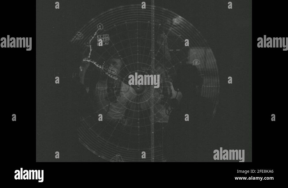 1940s: Naval soldiers stand in front of radar glass screen Stock Video ...
