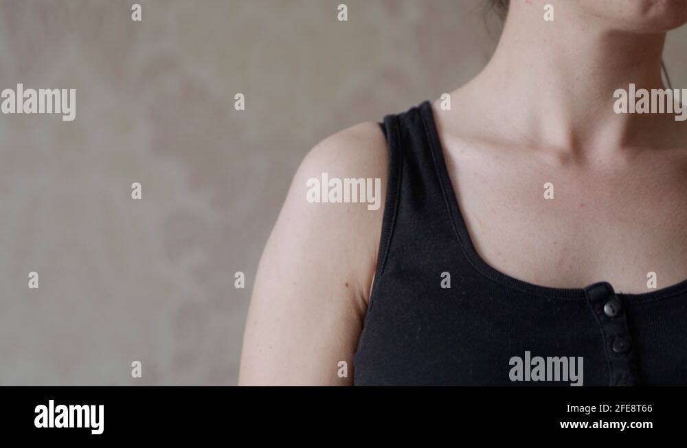 Roll On Antiperspirant Deodorant Being Applied To Female Right Armpit ...